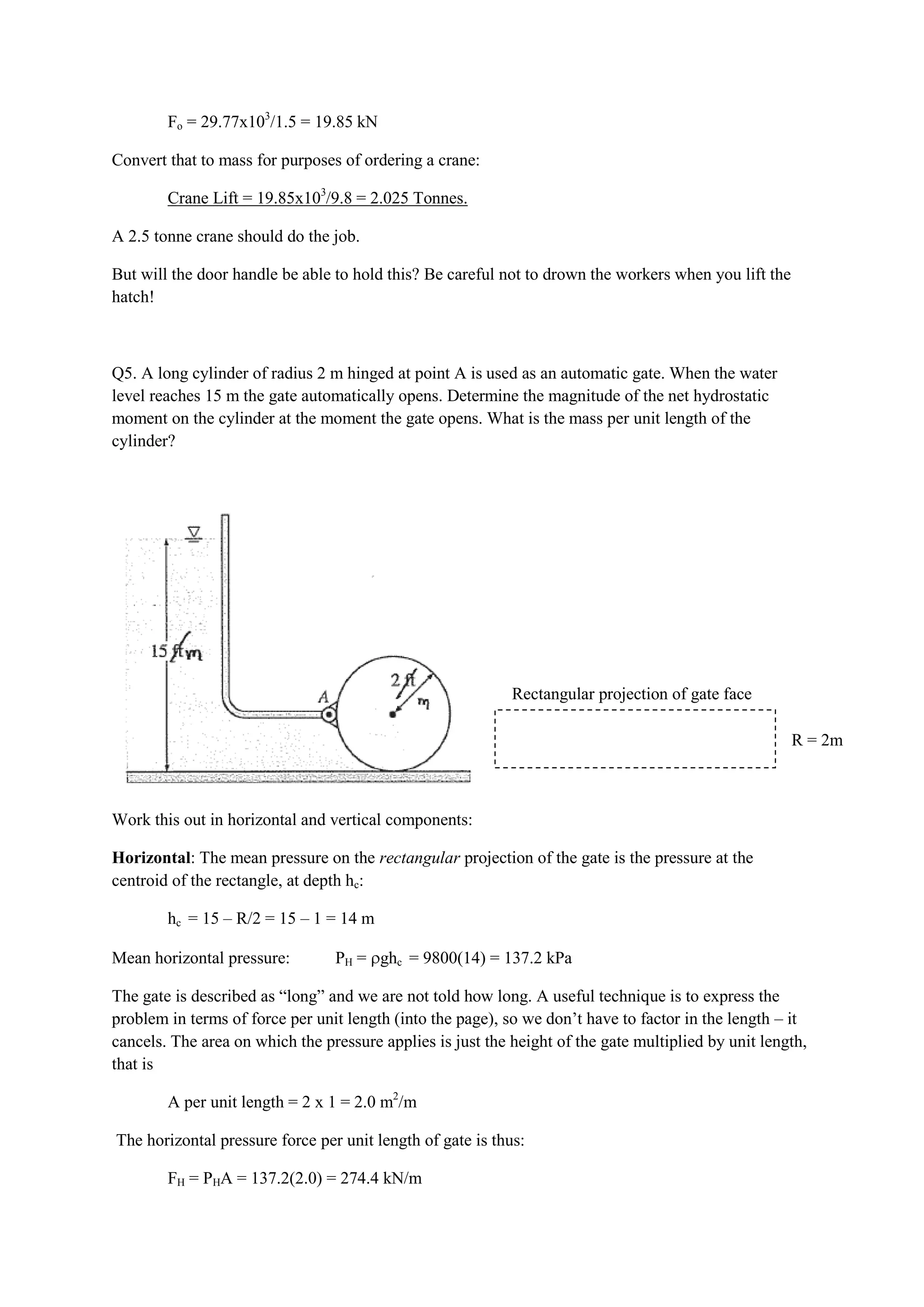 Answers assignment 2 fluid statics-fluid mechanics | PDF