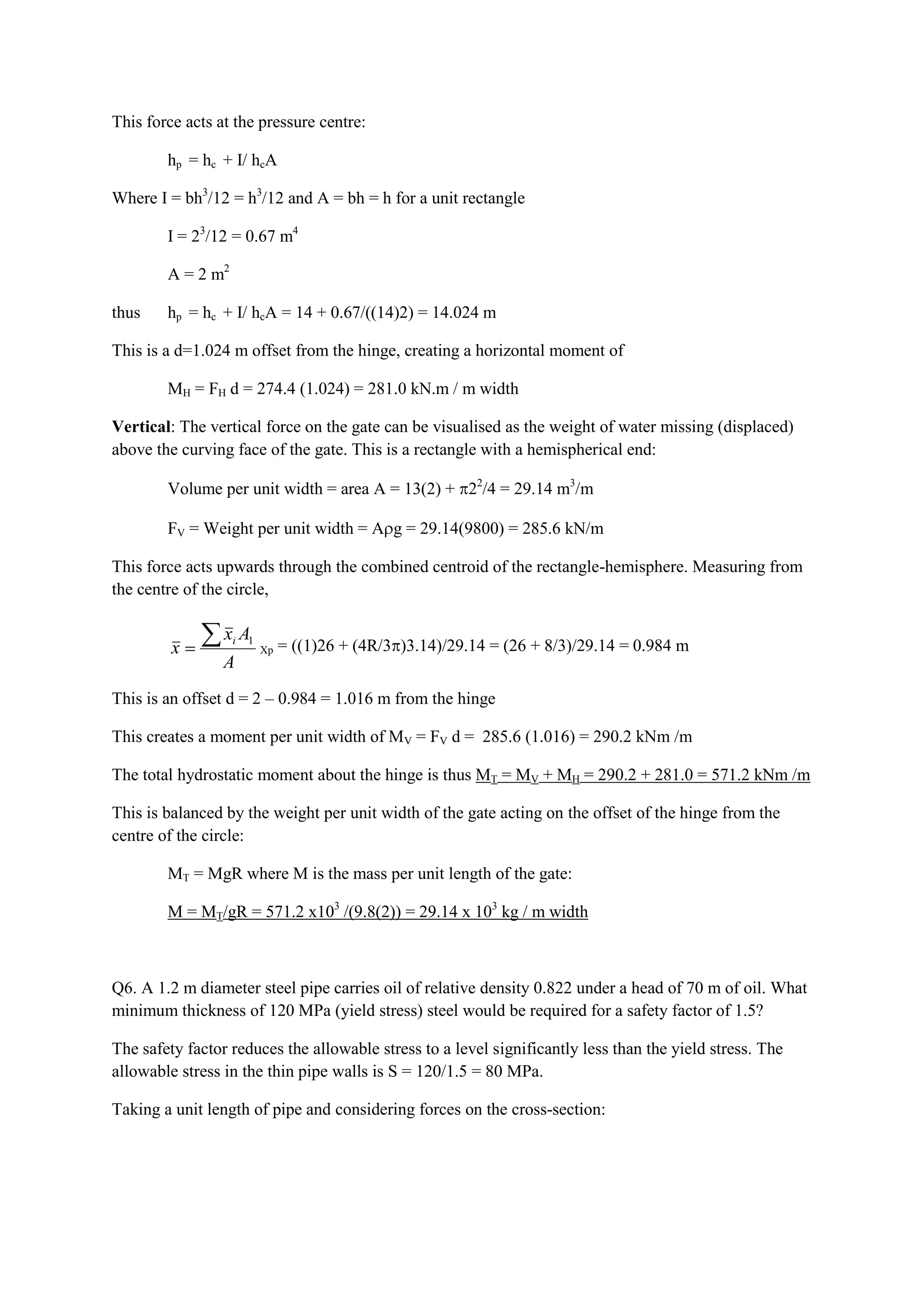 Answers assignment 2 fluid statics-fluid mechanics | PDF