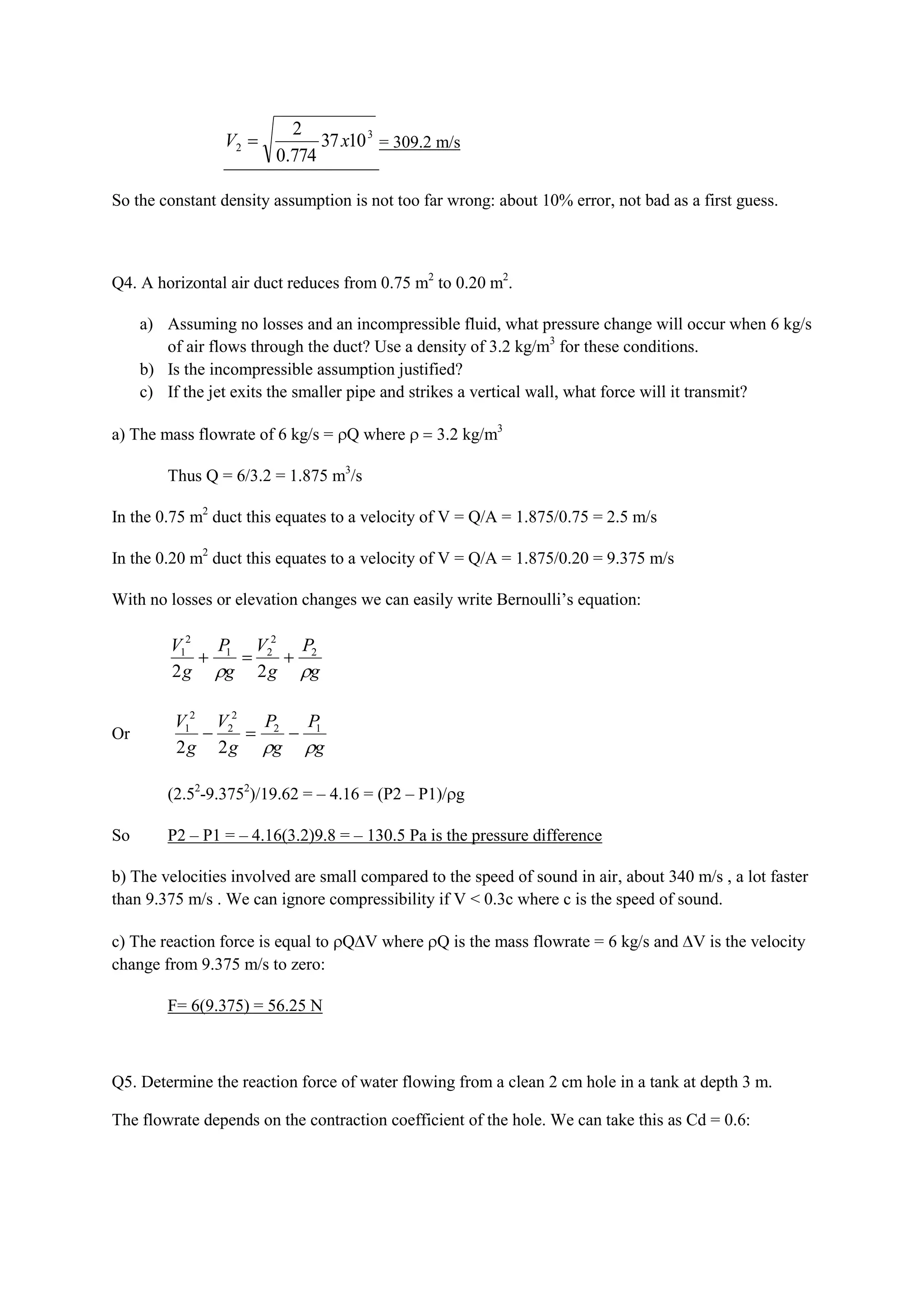 Answers assignment 3 integral methods-fluid mechanics | PDF