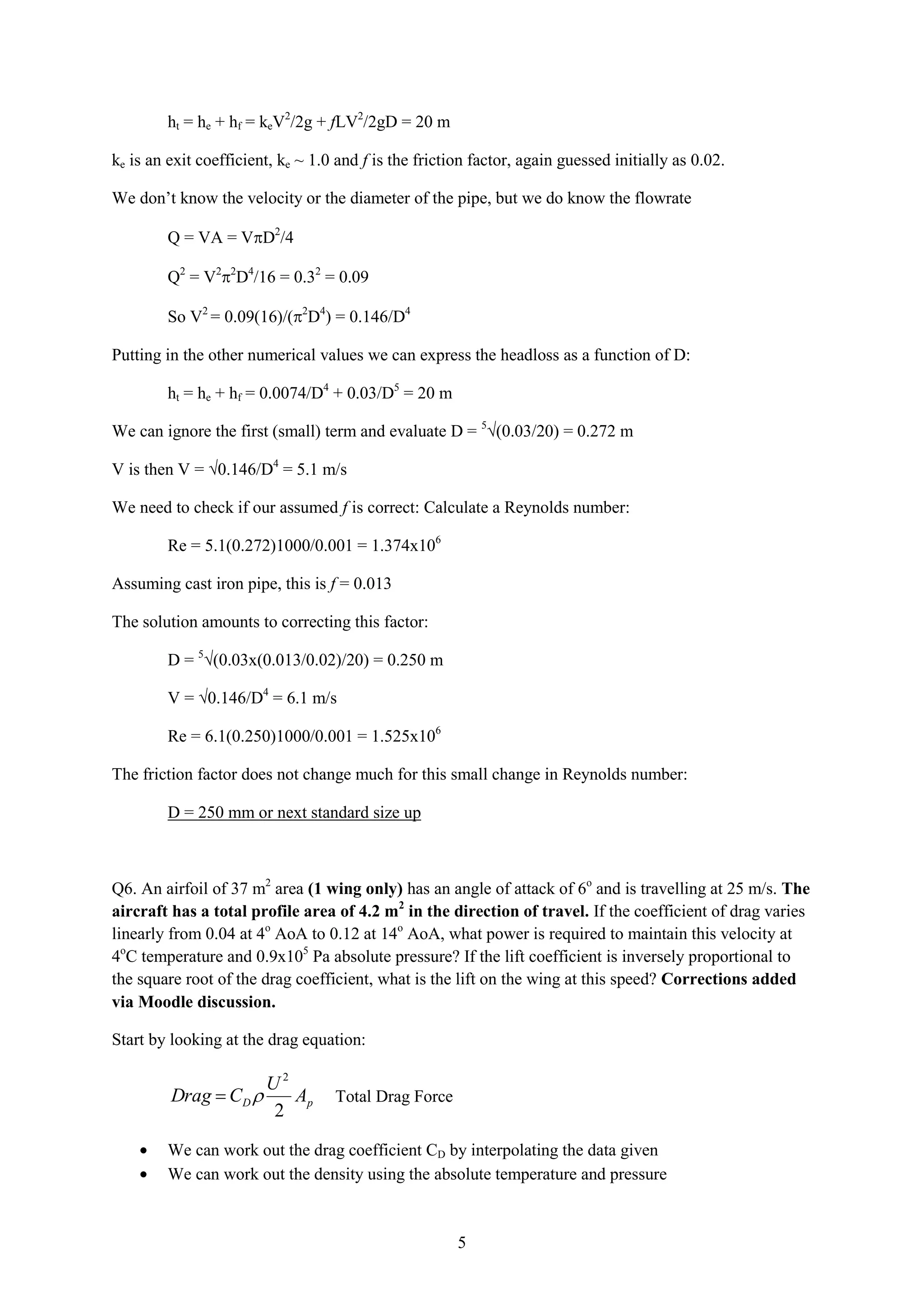 Answers assignment 4 real fluids-fluid mechanics | PDF