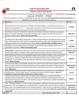 Chai Pe Challenge 2020 by Chai Pe Quiz | PDF