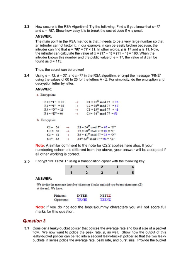 Answers computer networks 159334 assignment_2_2010 | PDF