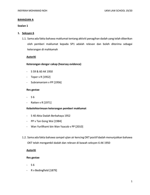 EVIDENCE LAW SECTION 6, 8, 9 | PDF