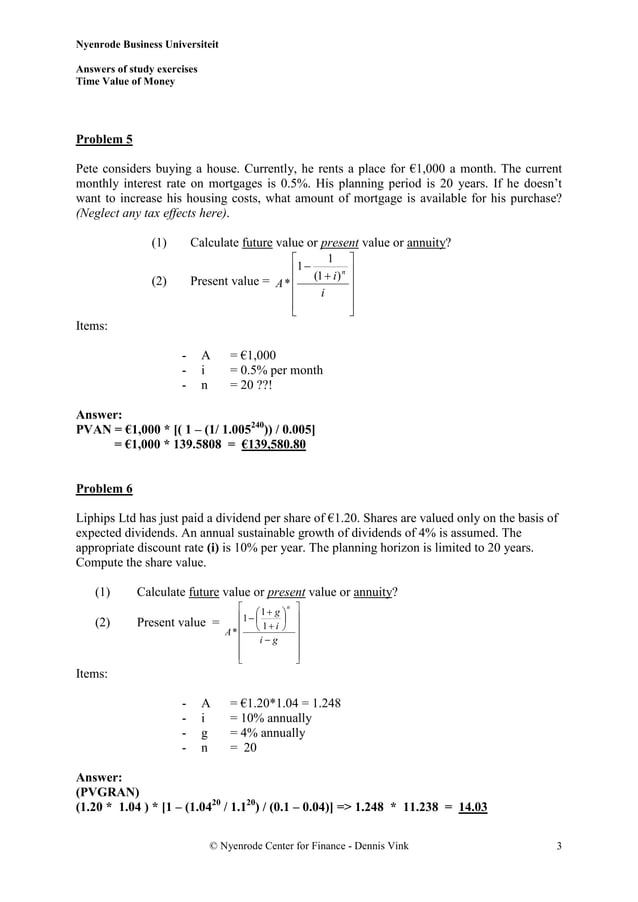 Answers_exercises_chapter 3 the time value of money | PDF | Stocks and Bonds | Personal Investing