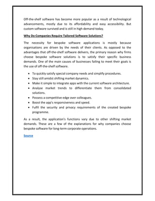 Answers for All Problems By Constructing Bespoke Technology from Idea to Implementation | PDF