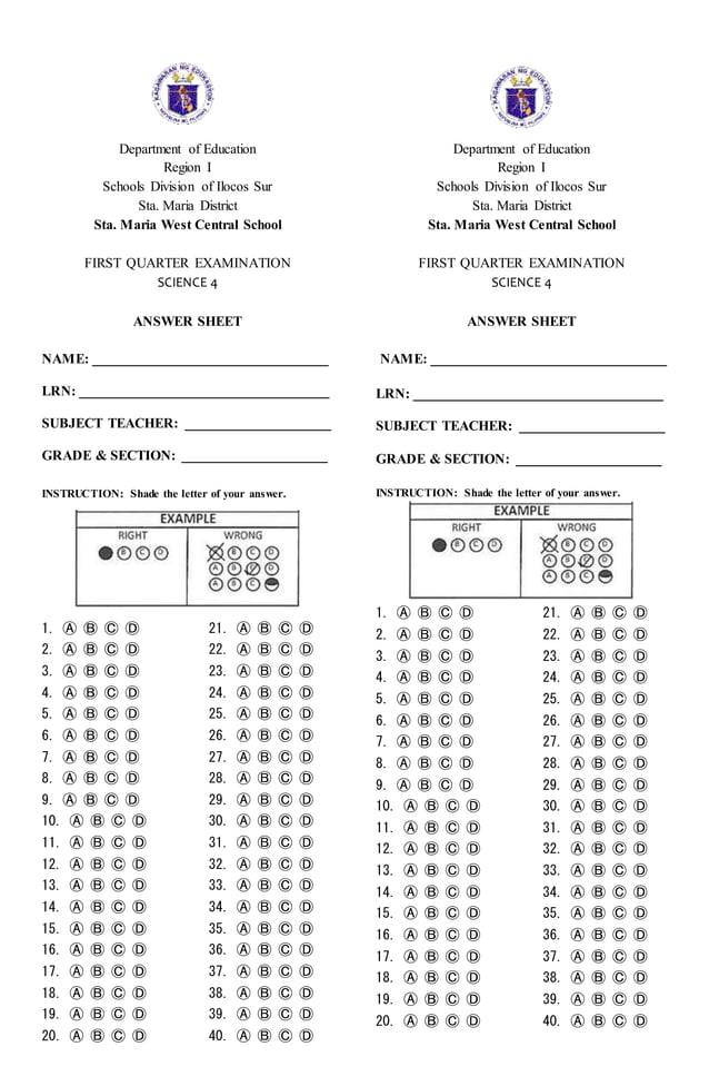 NAT Type Answer Sheet | DOCX | Educational Assessment | Education
