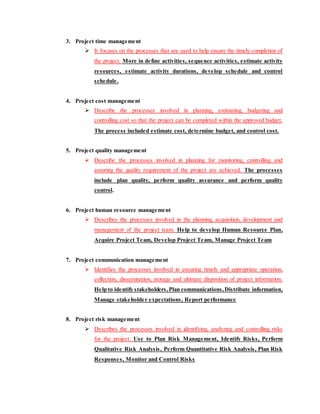 Answer sheet project management | DOCX