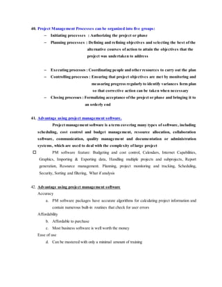 Answer sheet project management | DOCX