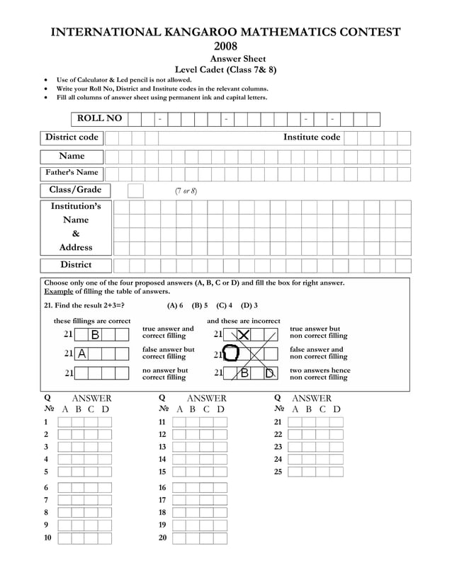 Answersheets 08 | PDF