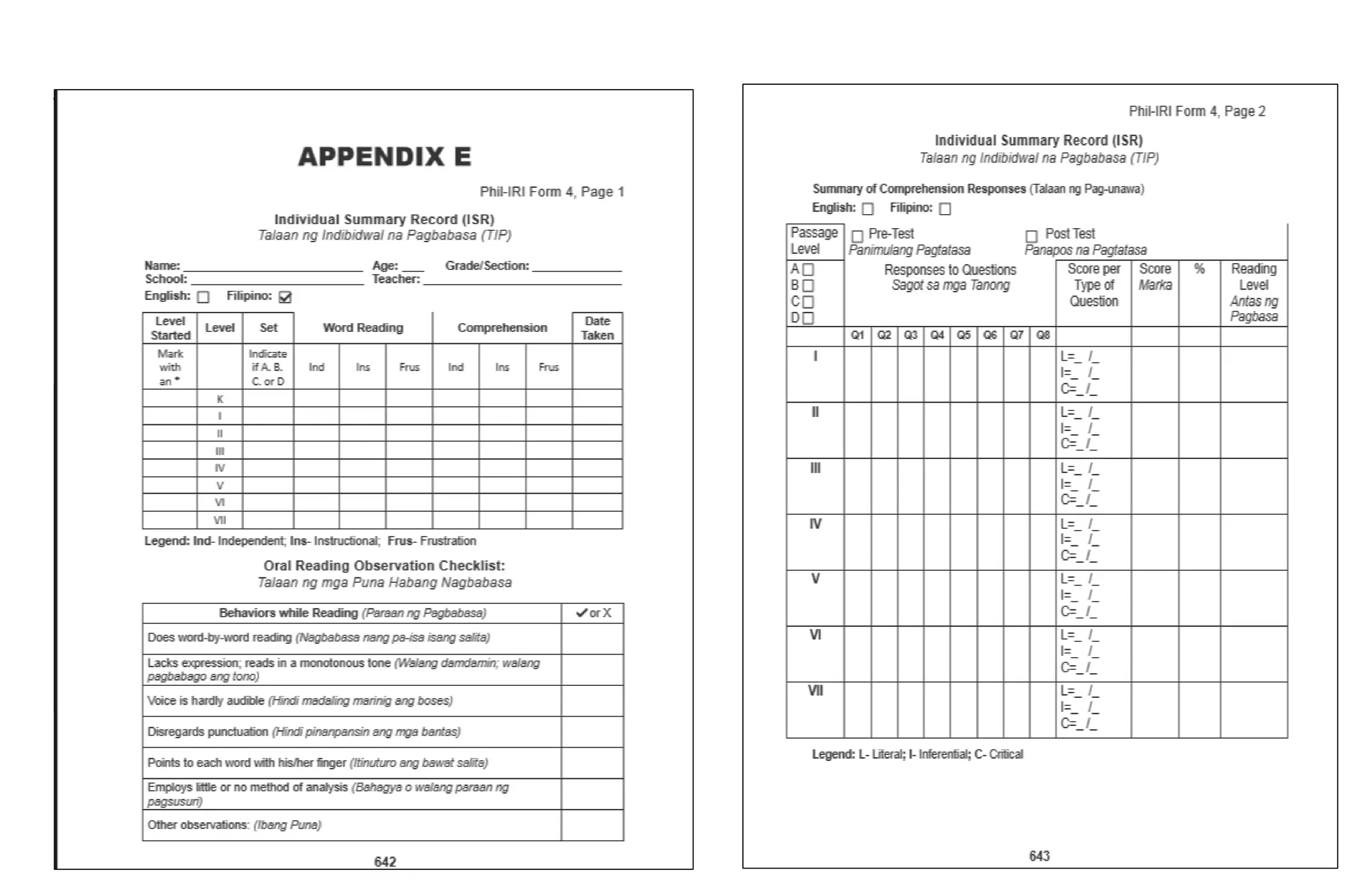 Answer sheets edited for phil iri | PDF