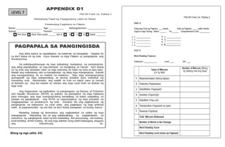 Answer sheets edited for phil iri | PDF