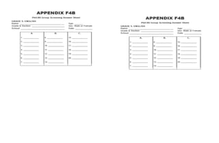 Answer sheets edited for phil iri | PDF
