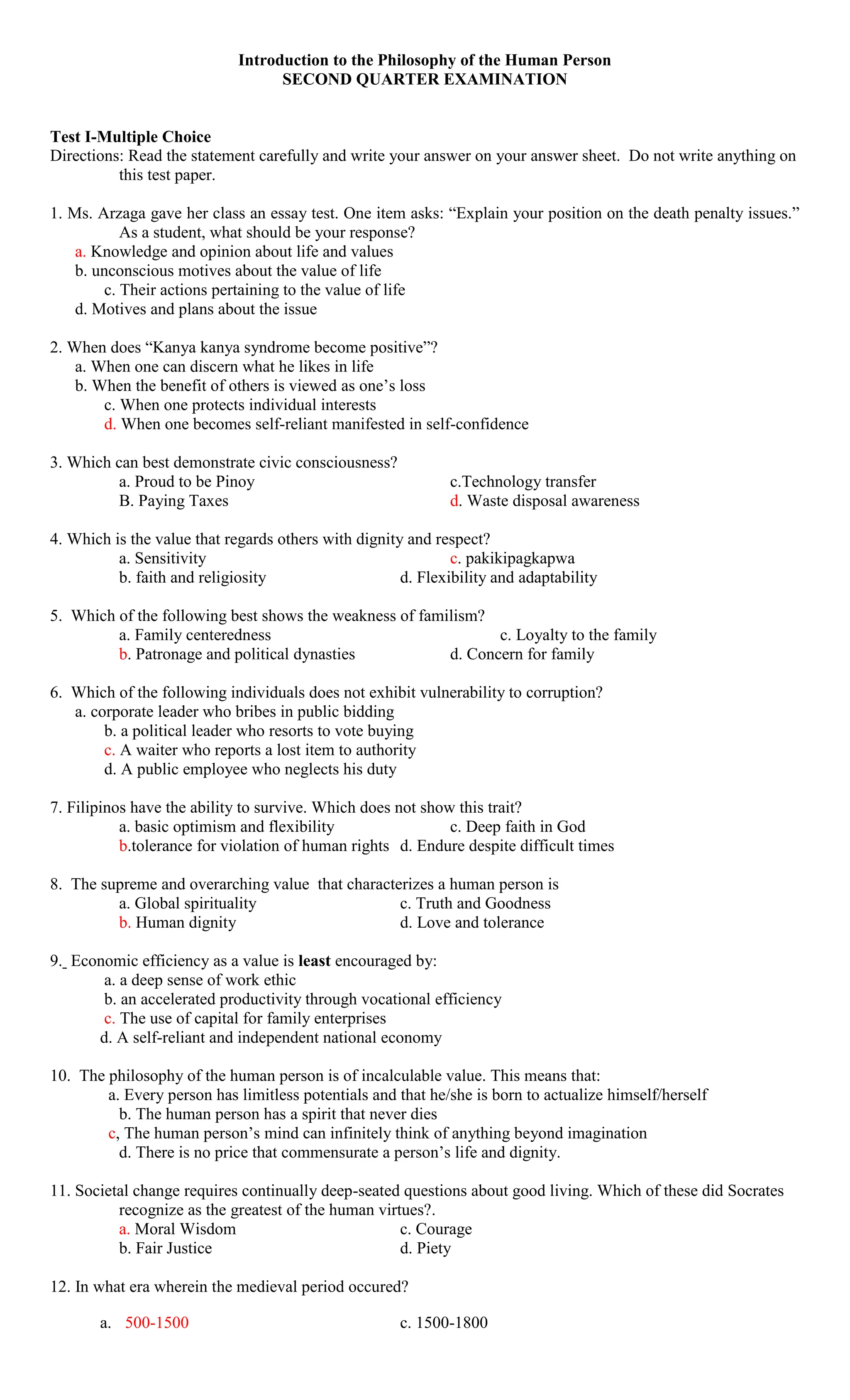 answers_key_intro_to_philosophy of the human person | DOC