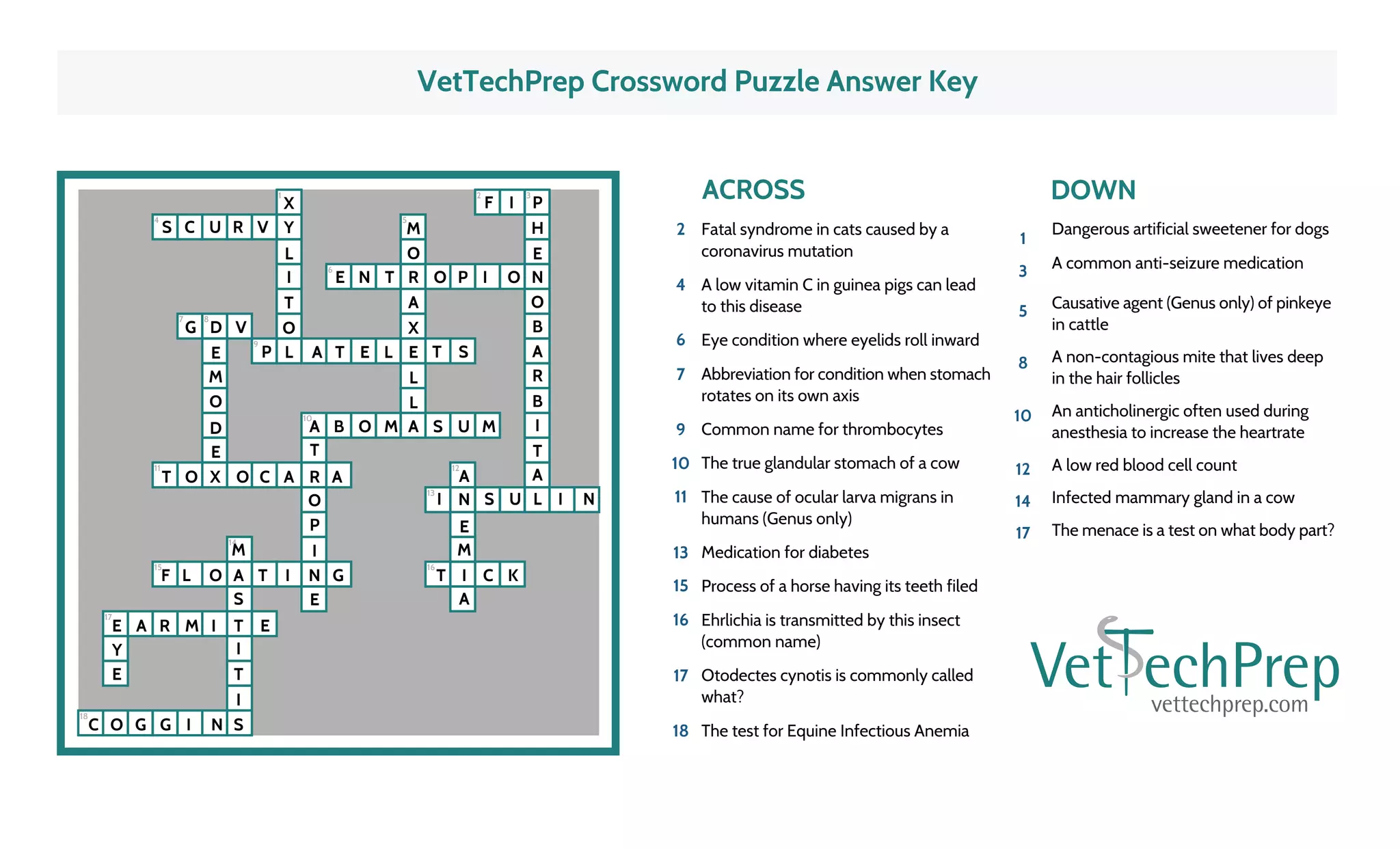 Vet Tech February 2016 Crossword Puzzle Answers | PPT