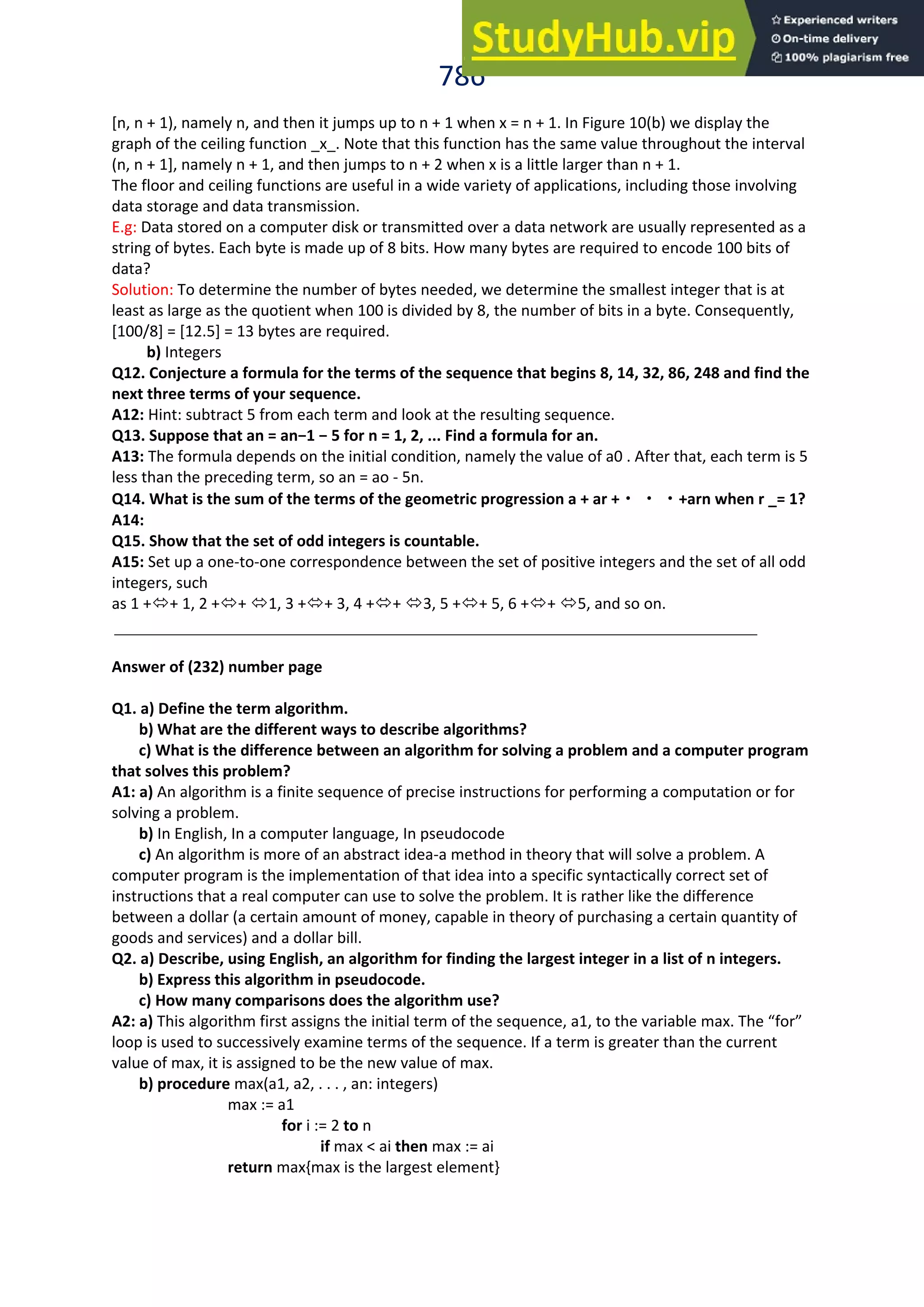 Answers Of Discrete Mathematics | PDF