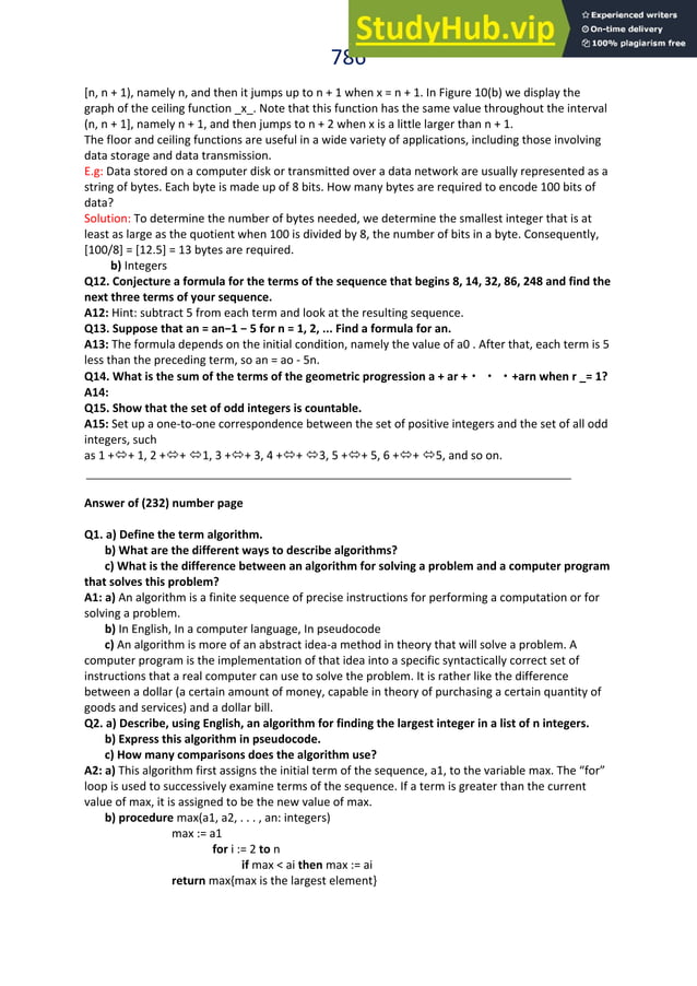 Answers Of Discrete Mathematics | PDF