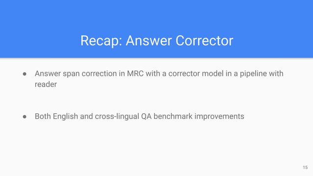 Answer Span Correction in Machine Reading Comprehension | PPT