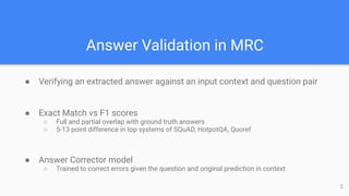 Answer Span Correction in Machine Reading Comprehension | PPT