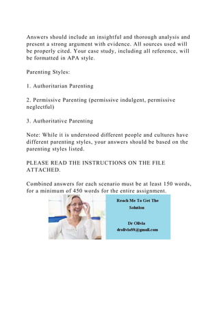 Answers should include an insightful and thorough analysis and prese.docx