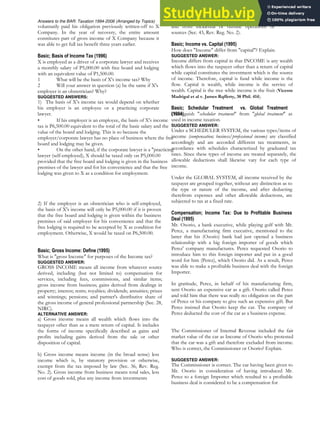 ANSWERS TO BAR EXAMINATION QUESTIONS IN TAXATION LAW ARRANGED BY TOPIC ...