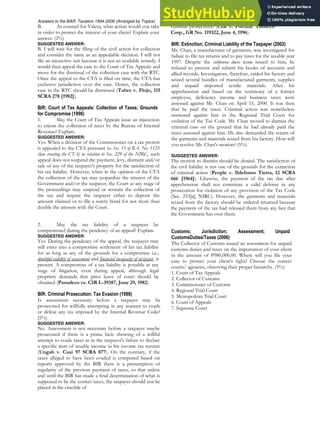 ANSWERS TO BAR EXAMINATION QUESTIONS IN TAXATION LAW ARRANGED BY TOPIC ...