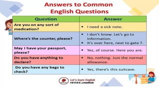 Answers to common english questions | PPT