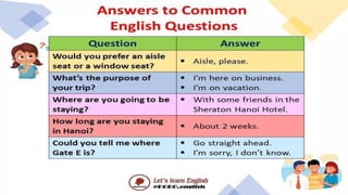 Answers to common english questions | PPT