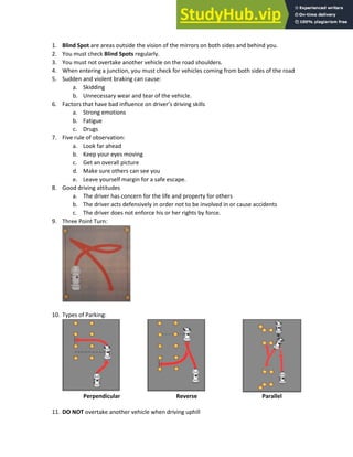 Check Blind Spots & Avoid Overtaking | PDF