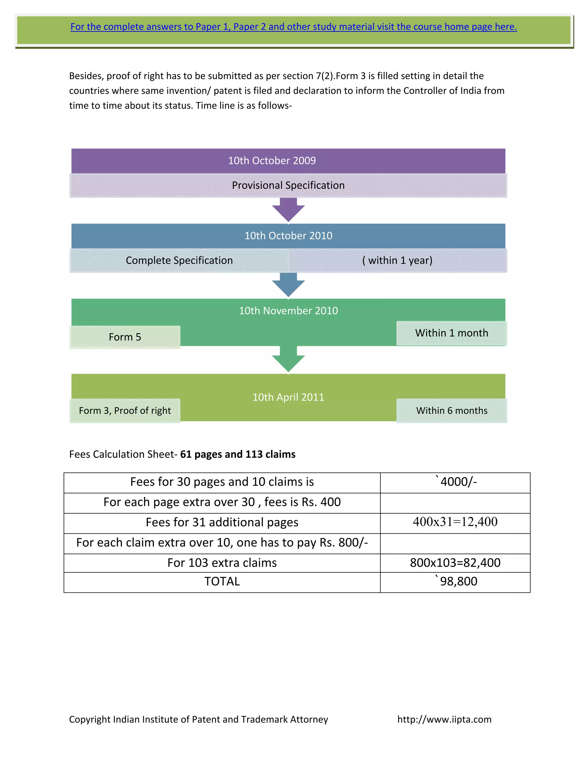 Answers to Patent Agent Examination - IIPTA | PDF