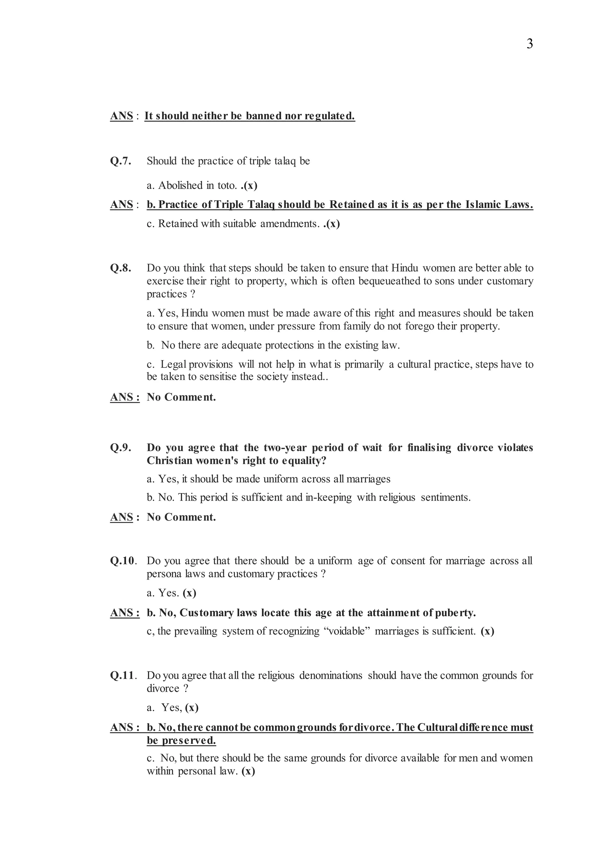 Answers to ucc Word File | DOCX | Marriage and Civil Unions | Family ...