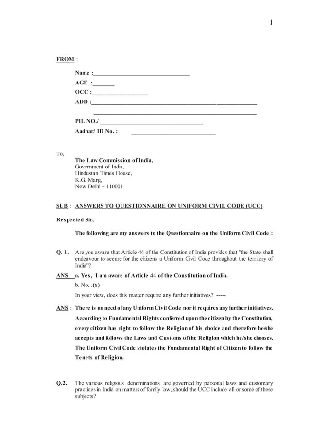 Answers to ucc Word File | DOCX | Marriage and Civil Unions | Family and Relationships