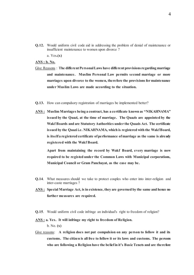 Answers to ucc Word File | DOCX | Marriage and Civil Unions | Family and Relationships