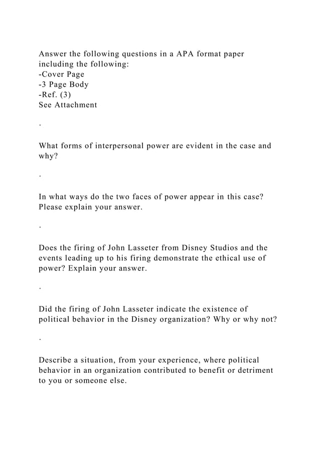 Answer the following questions in a APA format paper including the f.docx