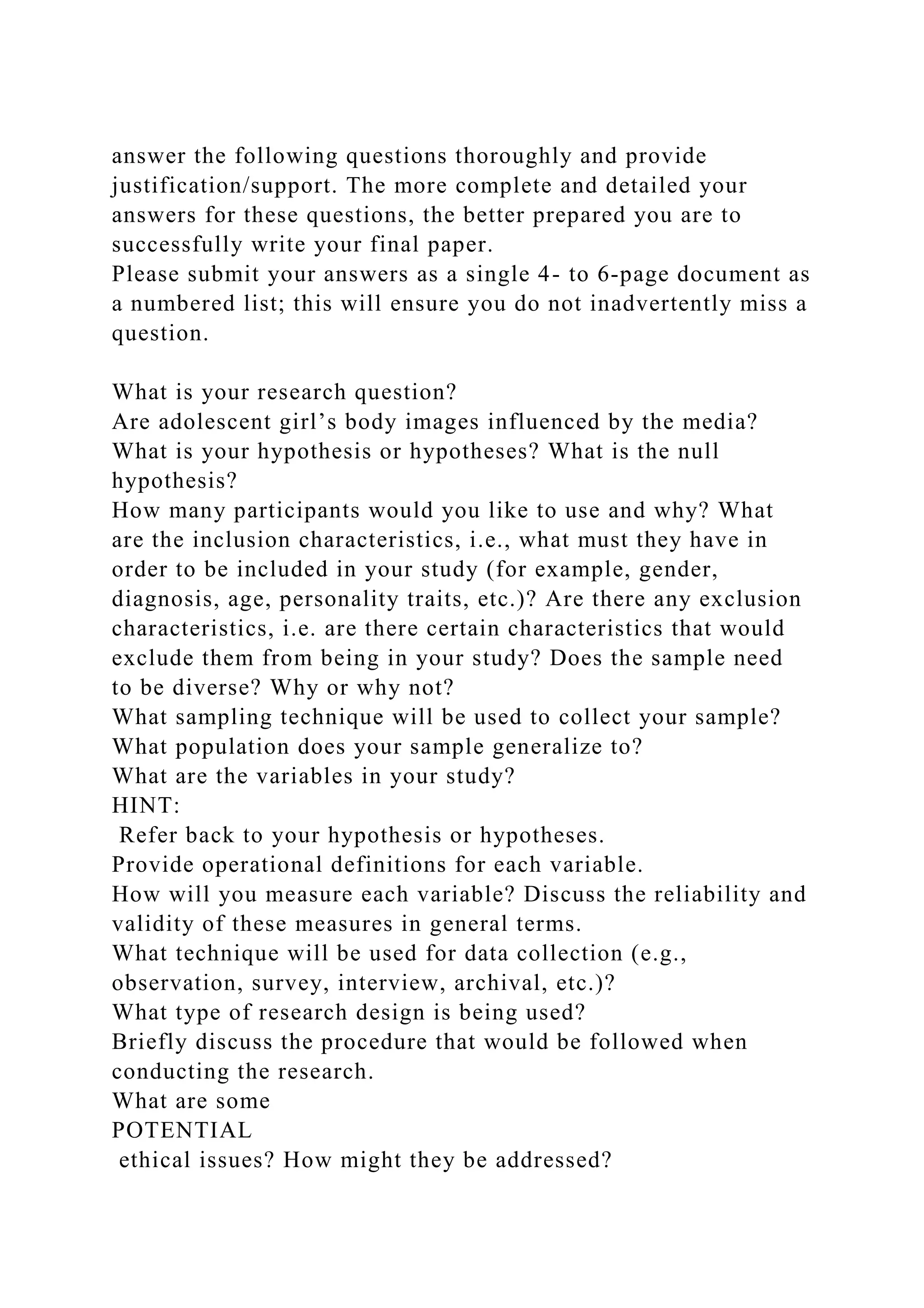 answer the following questions thoroughly and provide justification.docx