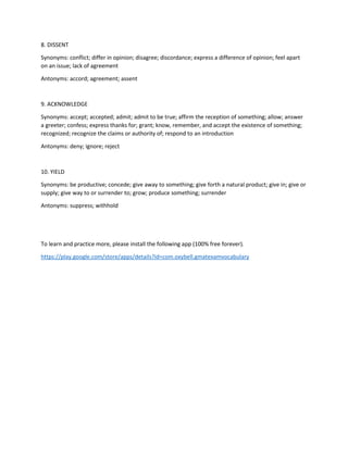 Gmat Vocabulary 2022 | PDF