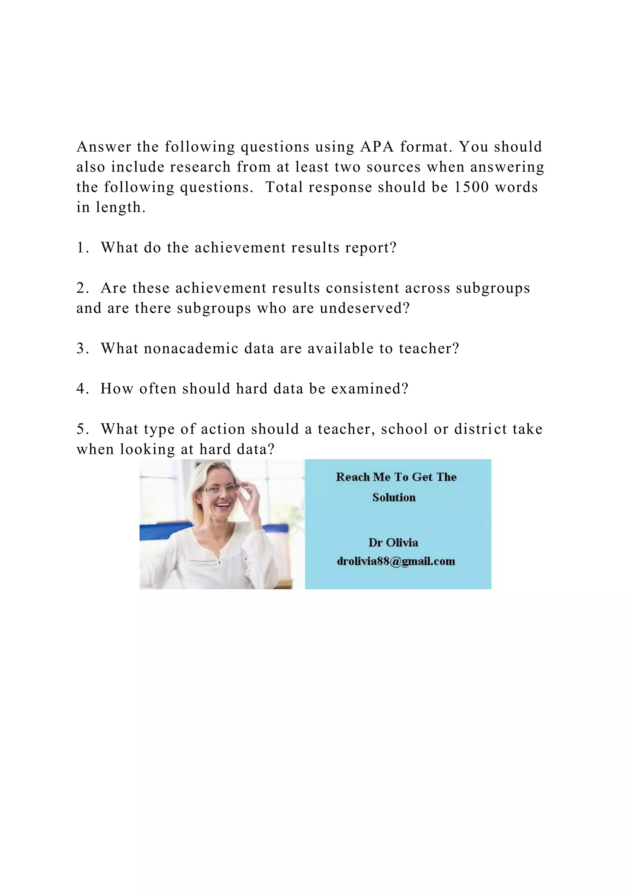 Answer the following questions using APA format. You should also.docx