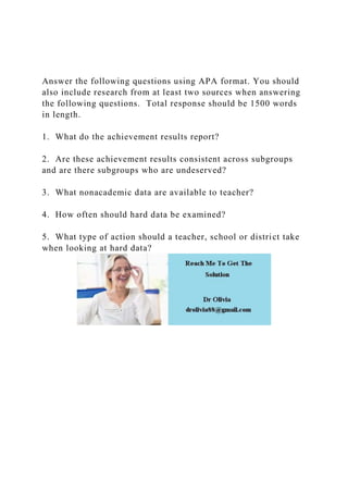 Answer the following questions using APA format. You should also.docx