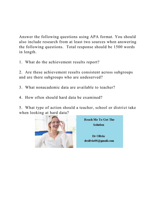 Answer the following questions using APA format. You should also.docx