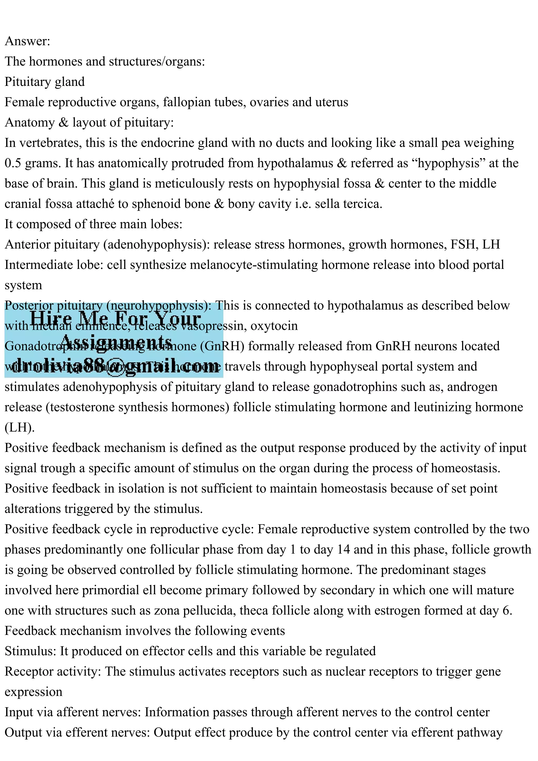 AnswerThe hormones and structuresorgansPituitary glandFemal.pdf