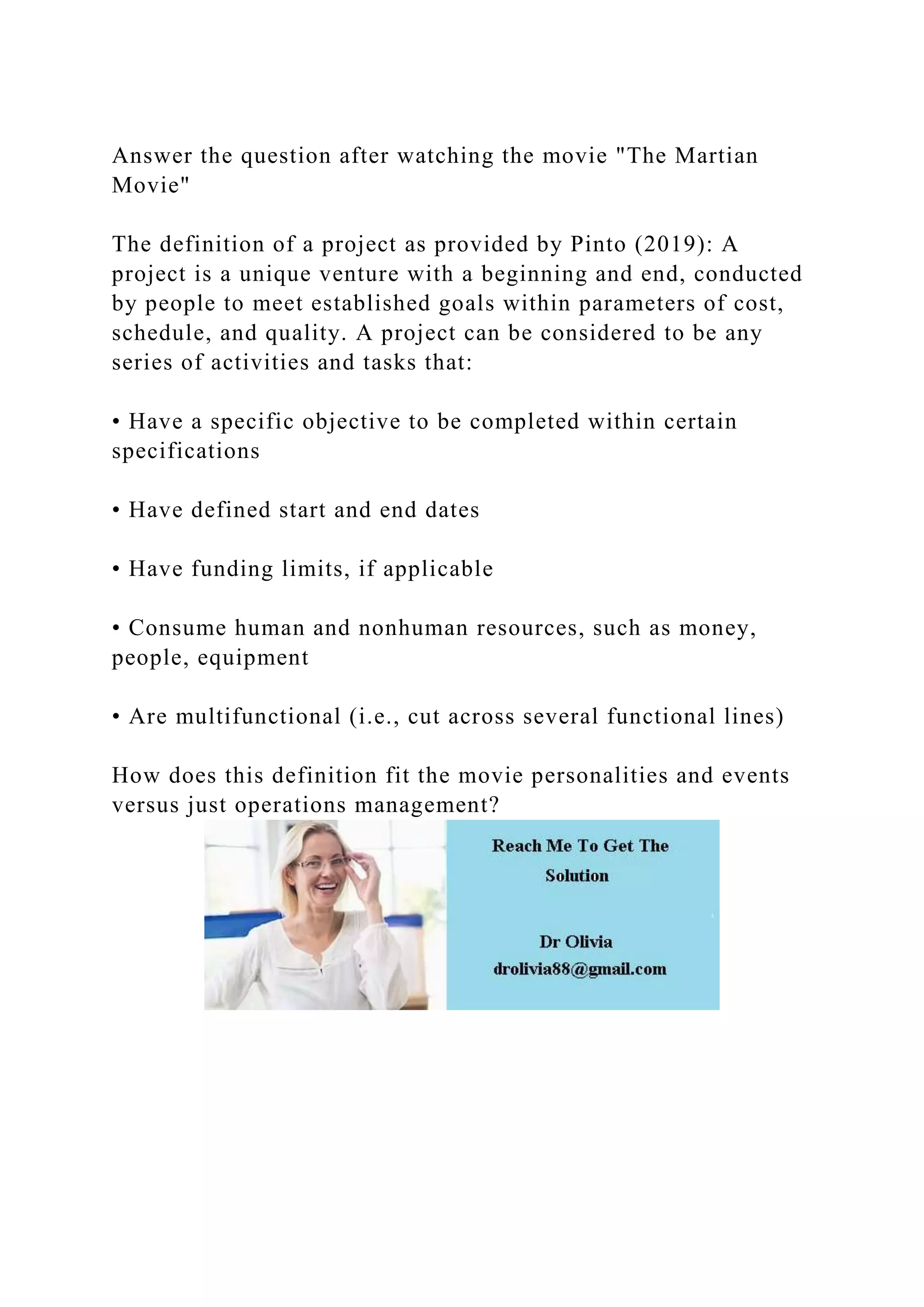 Answer the question after watching the movie The Martian Movie.docx