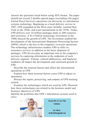 Answer the questions listed below using APA format. The paper should.docx