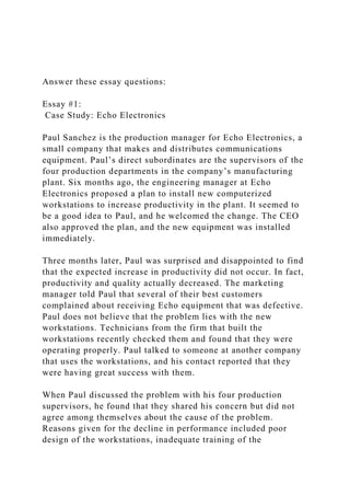 Answer these essay questionsEssay #1 Case Study Echo El.docx