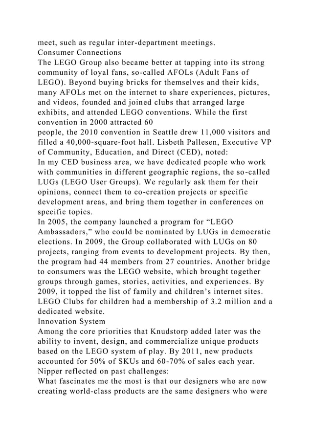 Answer this case study questions 1. What were LEGOs main expect.docx ...