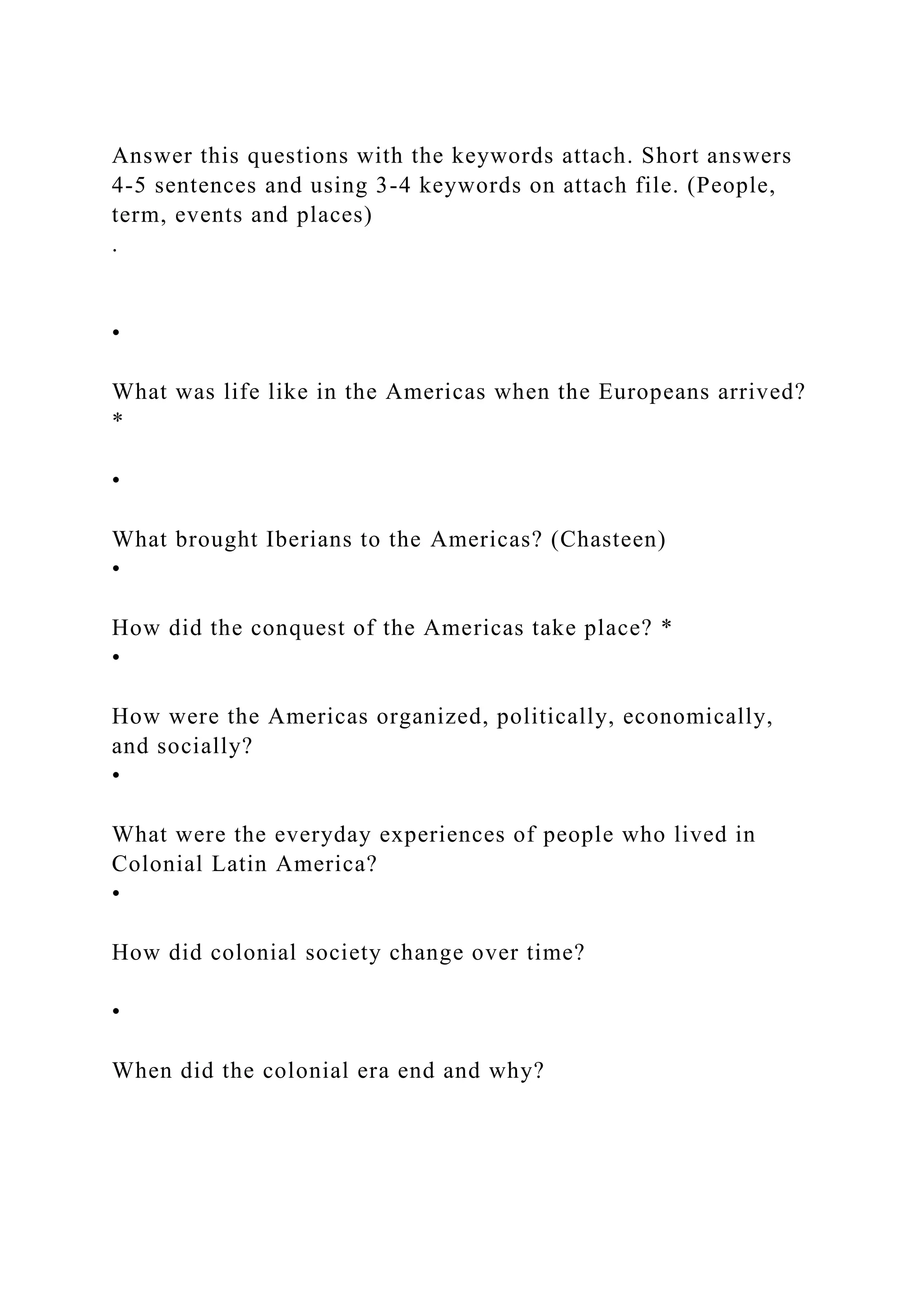 Answer this questions with the keywords attach. Short answers 4-5 se.docx