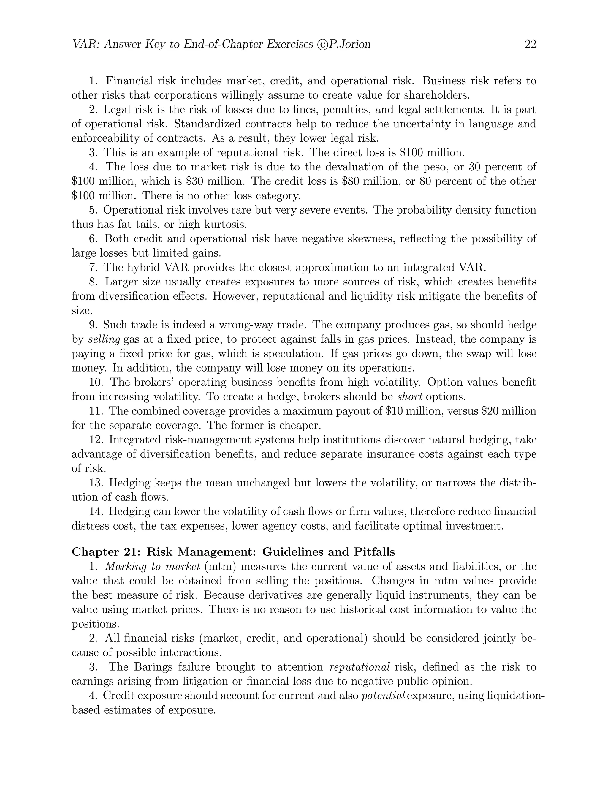 Answer var the new benchmark for managing financial risk | PDF