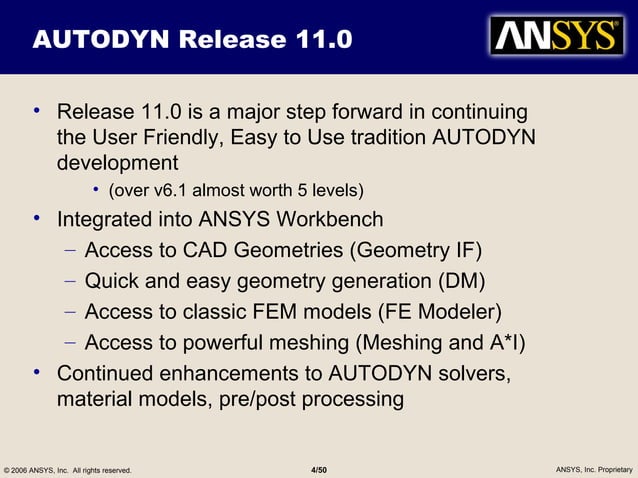 Ansys autodyn in_workbench_introduction | PPT