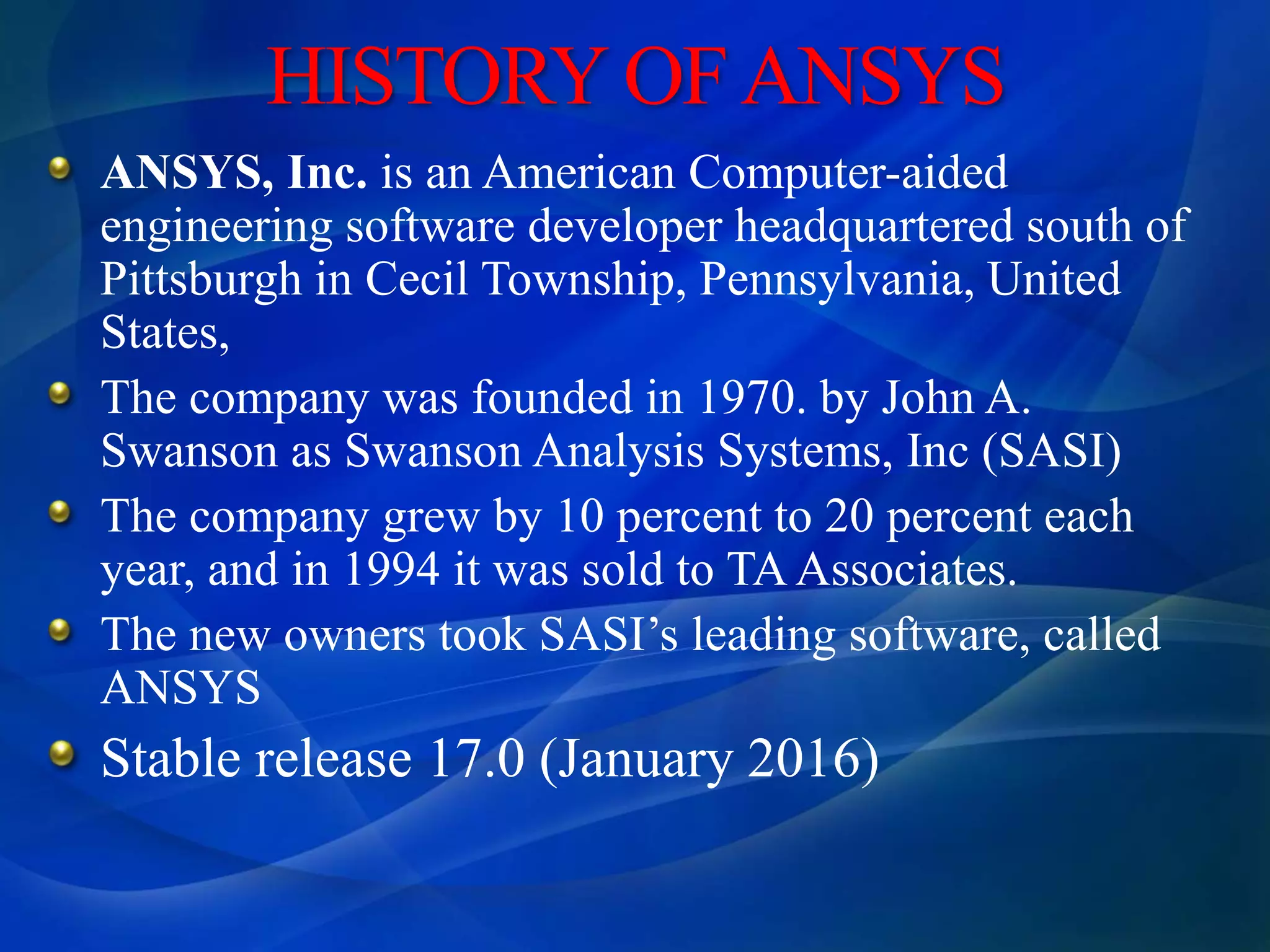 Ansys Workbench demo | PPT