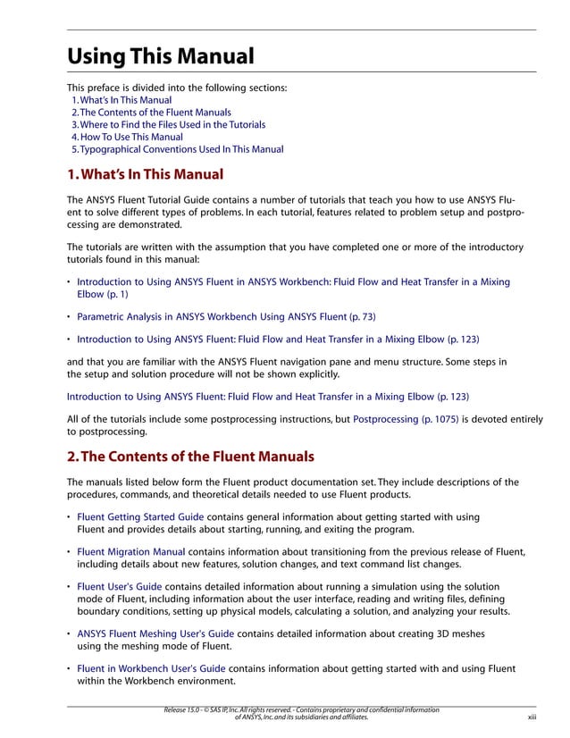 Ansys fluent tutorial guide R 15 | PDF