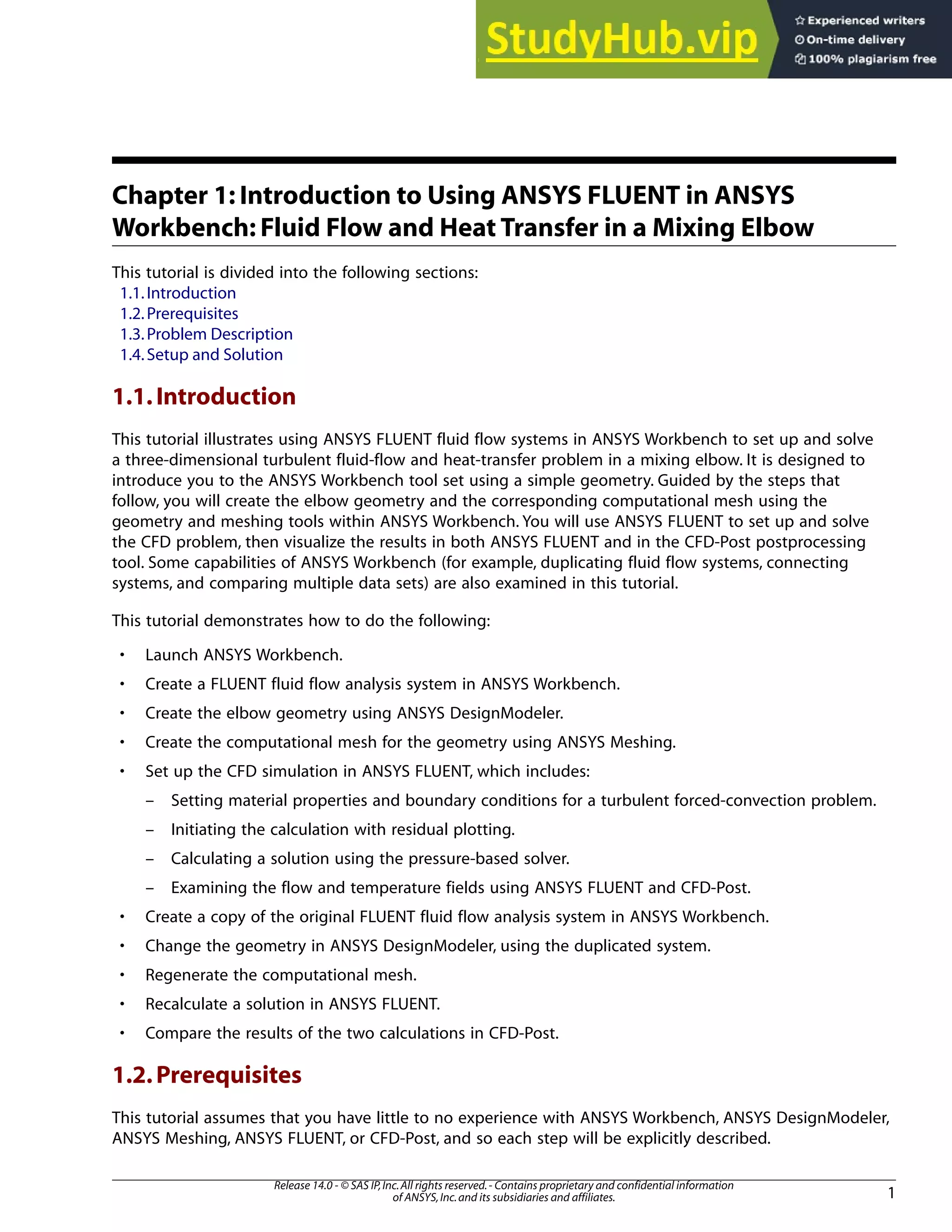 ANSYS FLUENT Tutorial Guide | PDF