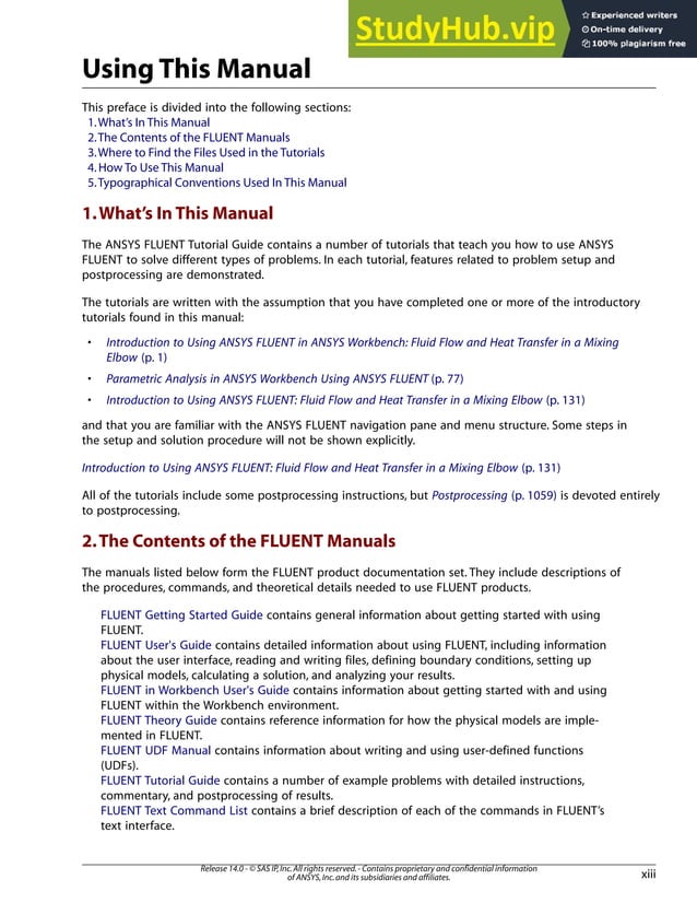ANSYS FLUENT Tutorial Guide | PDF | Operating Systems | Computer Software and Applications